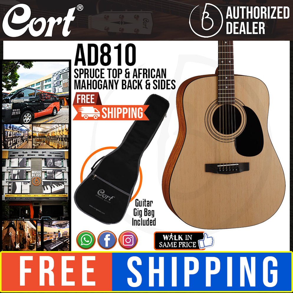 Cort AD810 Acoustic Guitar with Bag | Music Bliss Malaysia
