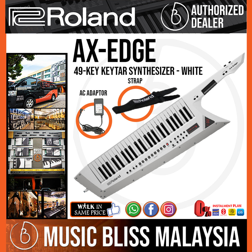 Roland AX-Edge 49-Key Keytar Synthesizer - White | Music Bliss Malaysia