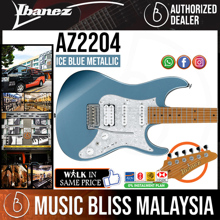 Ibanez Prestige AZ2204 Electric Guitar - Ice Blue Metallic (AZ2204-ICM ...