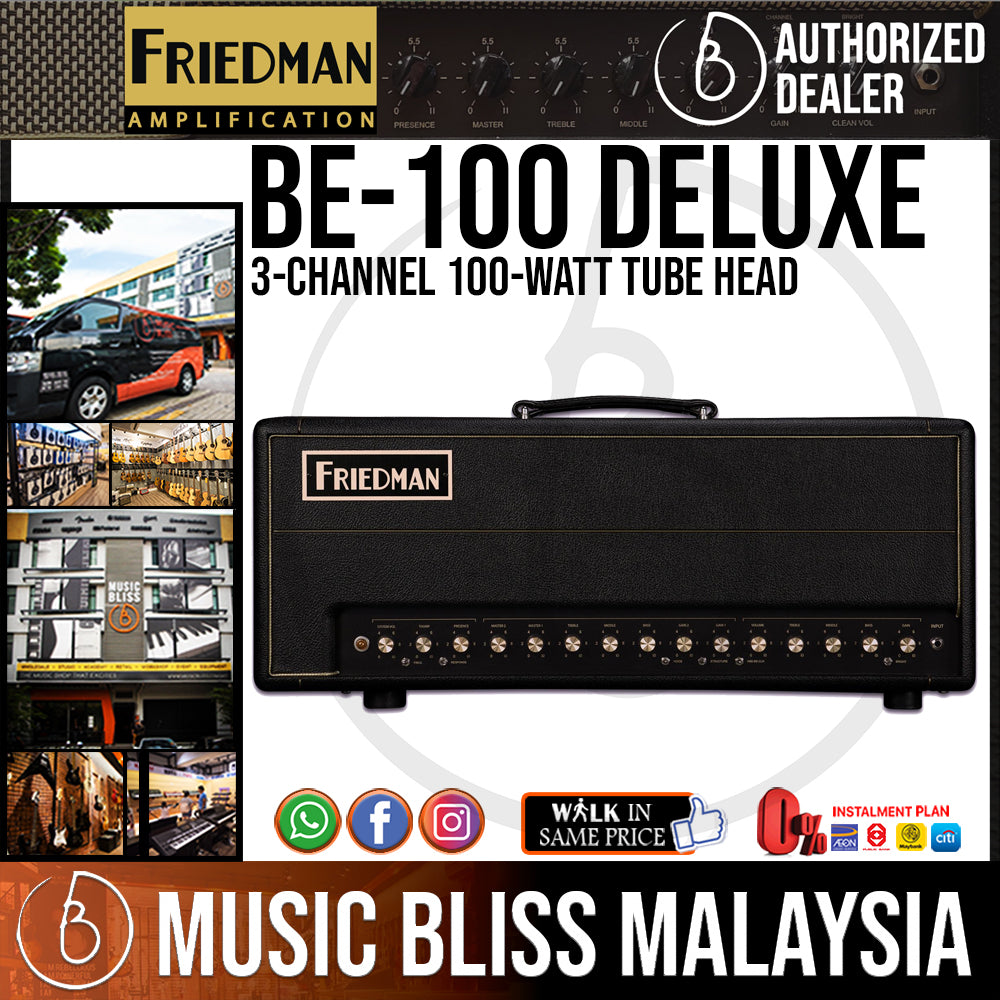 Friedman BE-100 Deluxe 3-channel 100-watt Tube Head | Music Bliss Malaysia
