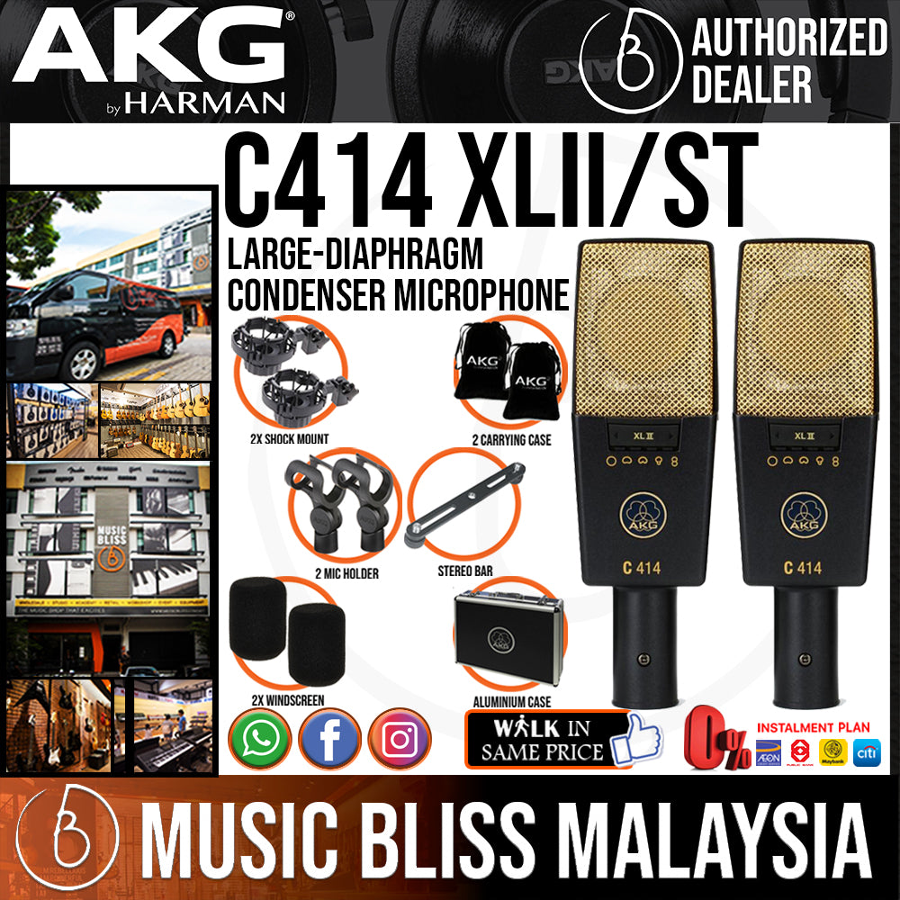 AKG C414 XLII/ST Large-diaphragm Condenser Microphone - Matched Pair ...