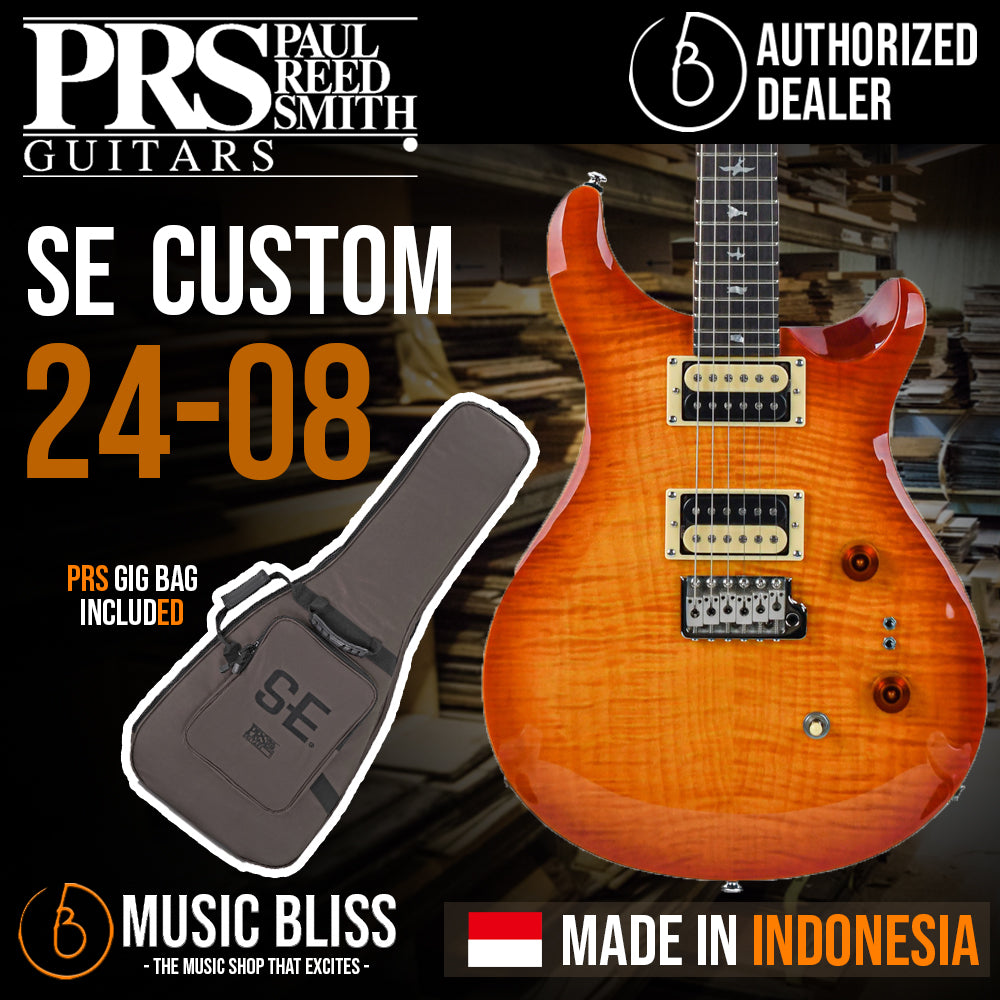 PRS SE Custom 24-08 Electric Guitar - Vintage Sunburst | Music Bliss ...