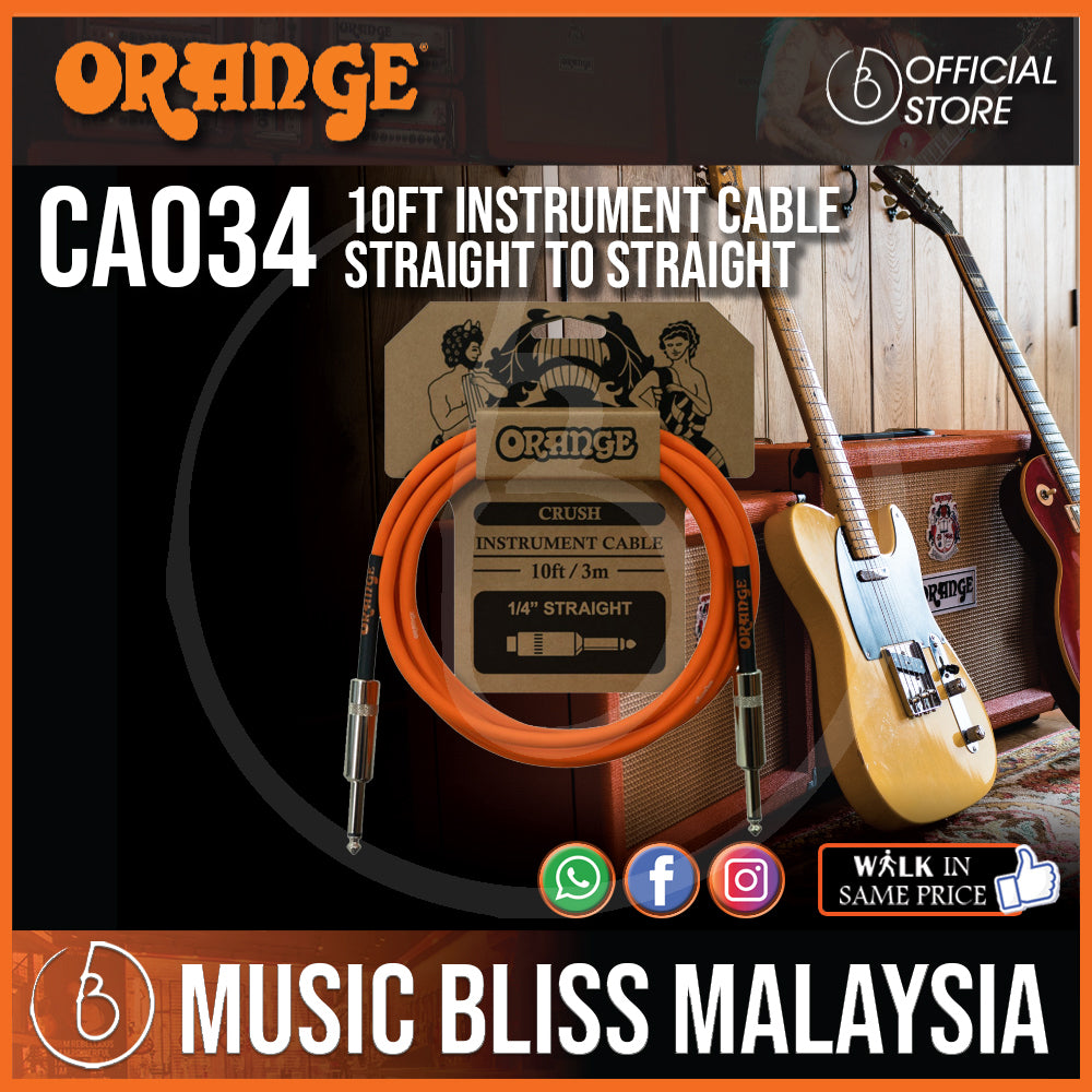 Orange Crush 10ft Instrument Cable Straight to Straight (CA034) | Music ...