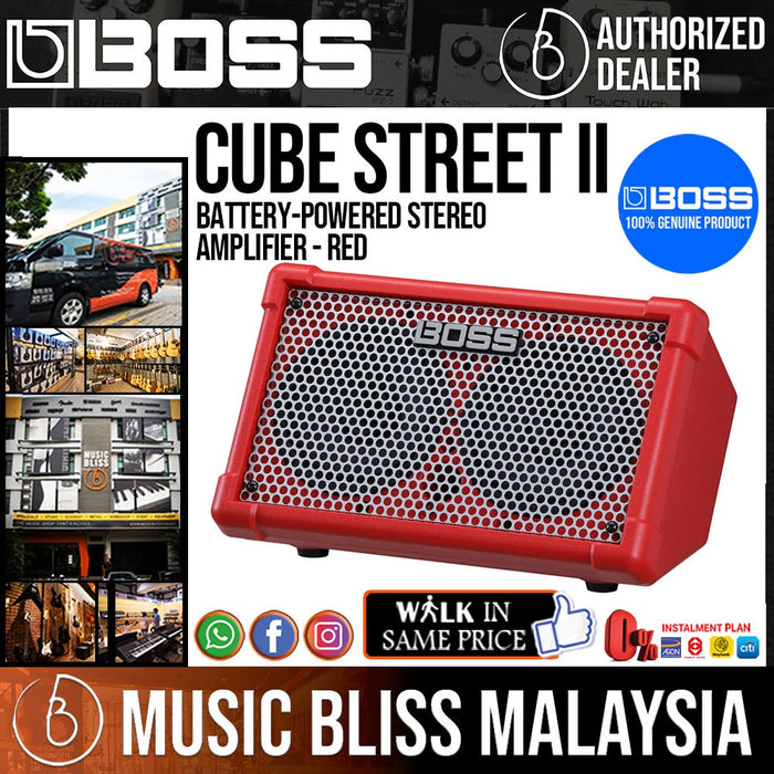 Boss CUBE Street 2 - 2x6.5" 10-watt Battery Powered Combo Amp - Red ...