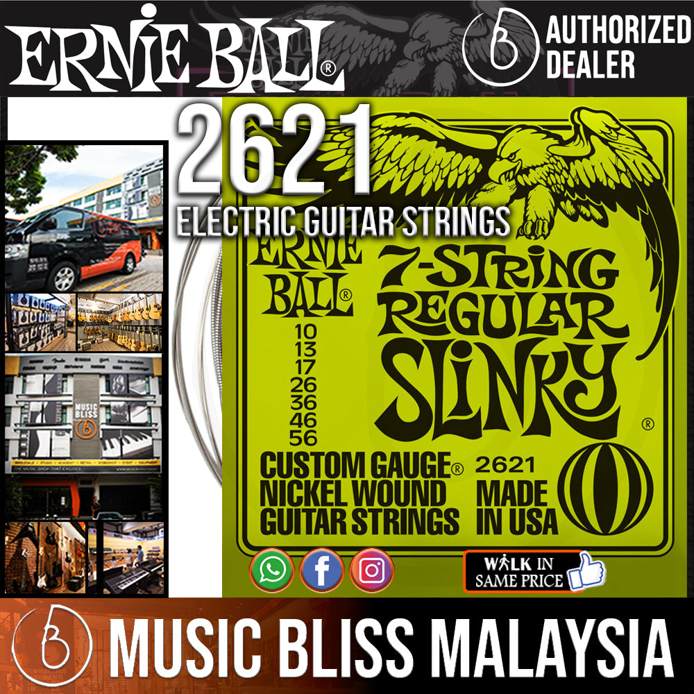 Ernie Ball 2621 7-String Regular Slinky Nickel Wound Electric Strings ...