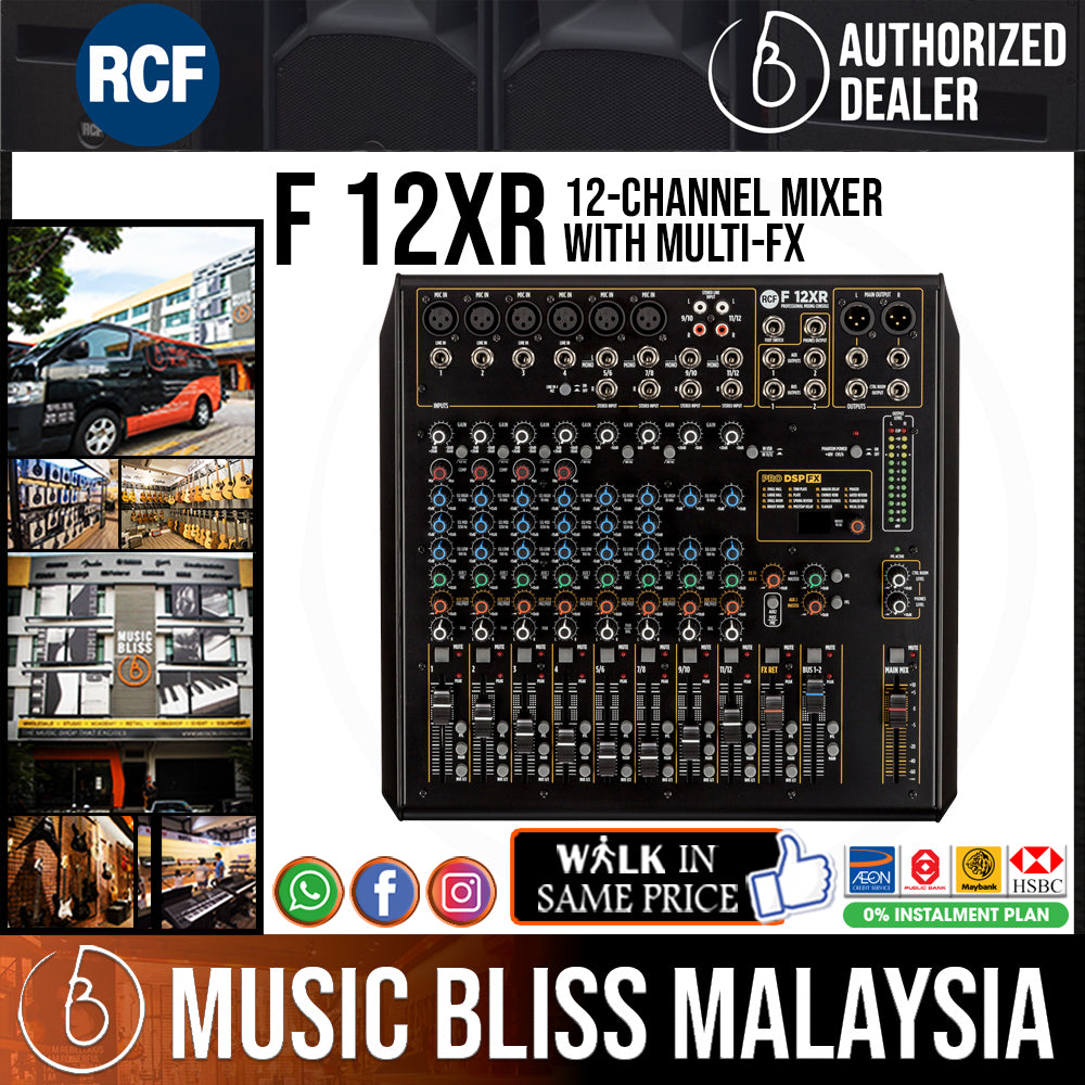 RCF F 12XR 12-Channel Mixer with Multi-FX | Music Bliss Malaysia