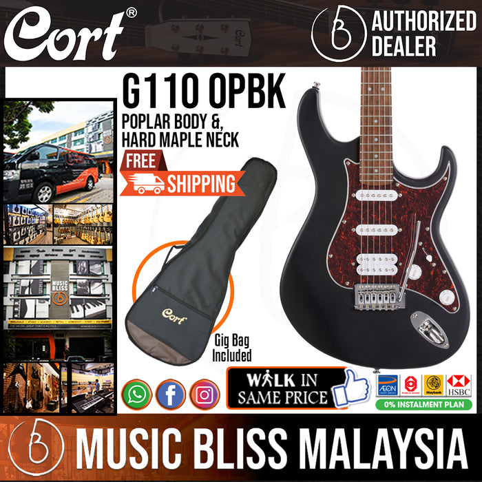 Cort G110 Electric Guitar with Bag - Open Pore Black | Music Bliss Malaysia