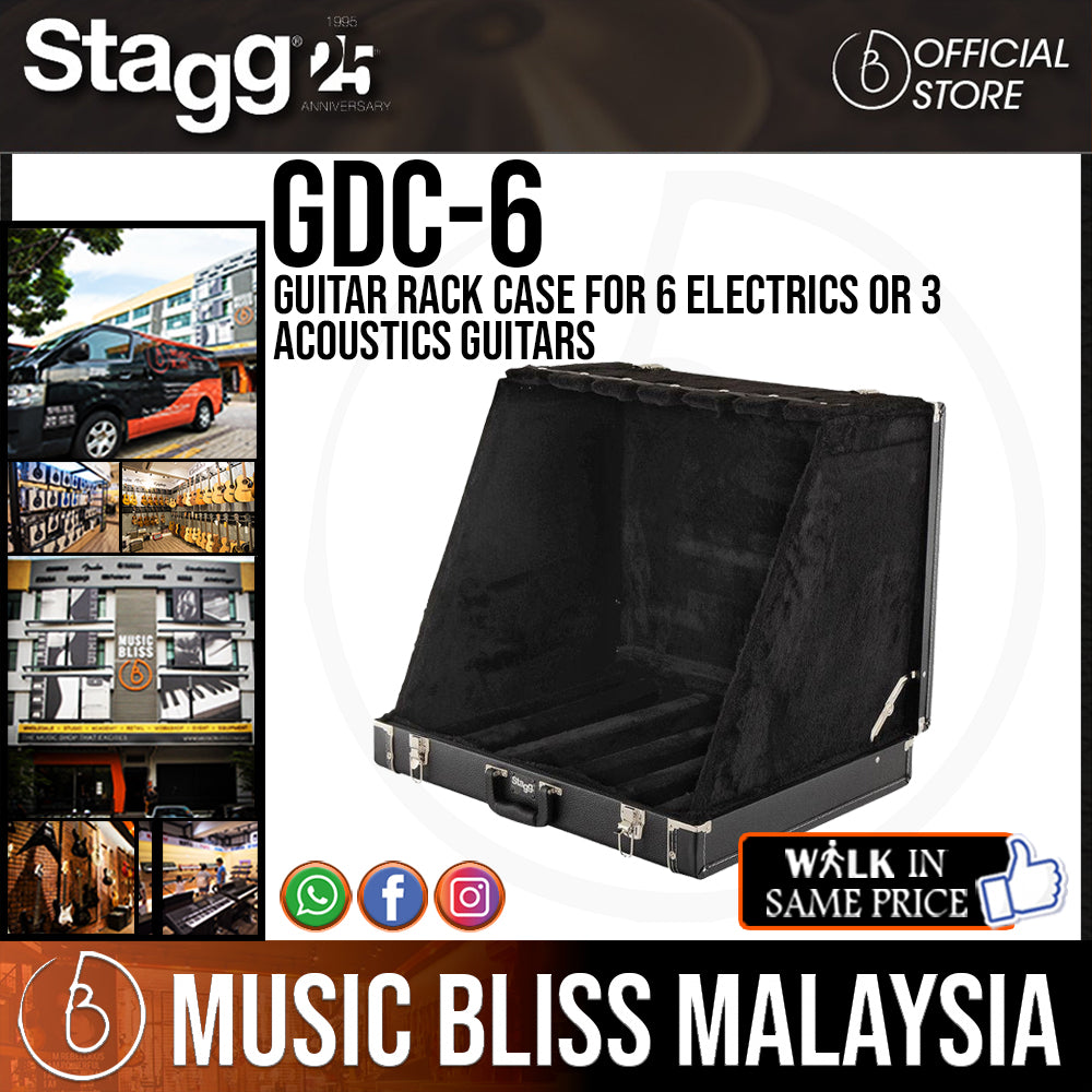 Stagg Guitar Rack Case for 6 Electrics or 3 Acoustics Guitars (GDC-6 ...