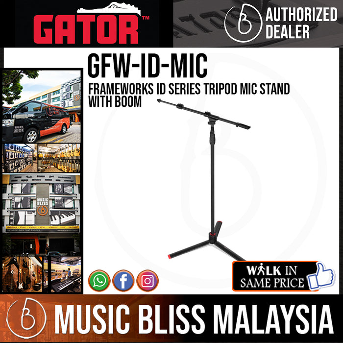 Gator Frameworks ID Series Tripod Mic Stand with Boom (GFW-ID-MIC ...