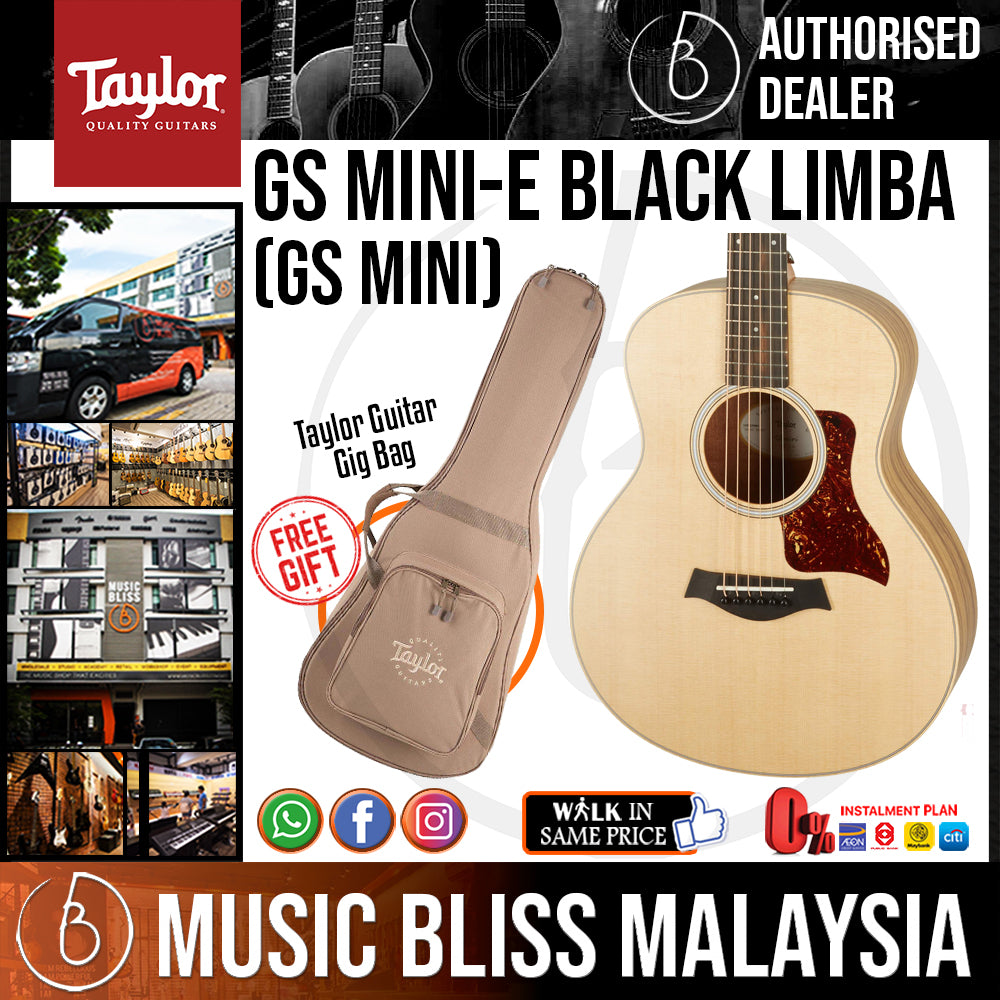 Taylor GS Mini-e Black Limba Limited Edition Acoustic Guitar with Bag ...