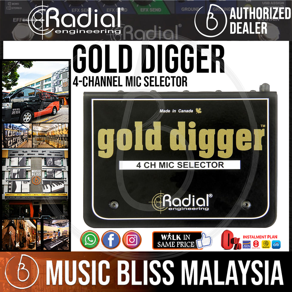 Radial Engineering Gold Digger 4-channel Mic Selector | Music Bliss ...