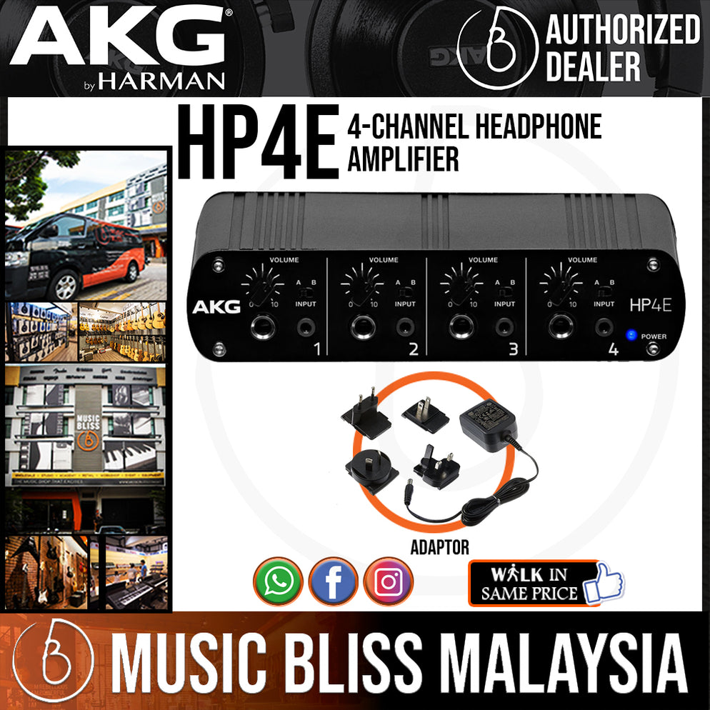 AKG HP4E 4-Ch Headphone Amplifier (HP-4E) | Music Bliss Malaysia