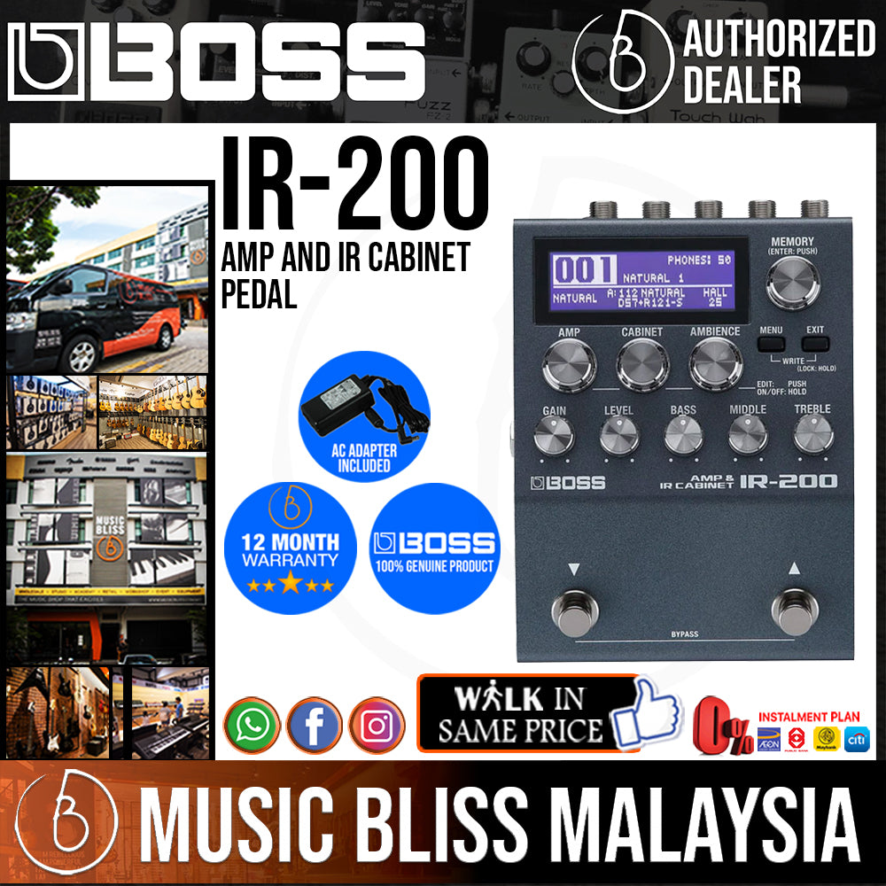 Boss IR-200 Amp and IR Cabinet Pedal (IR200) | Music Bliss Malaysia