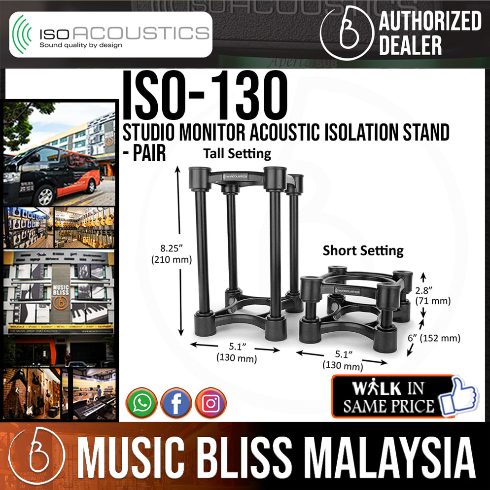 IsoAcoustics ISO-130 Studio Monitor Acoustic Isolation Stand - Pair ...