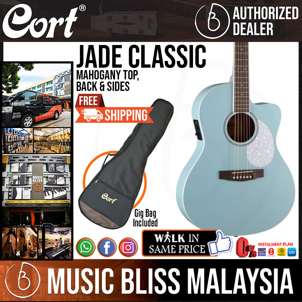 Cort Jade Classic Acoustic Guitar with Bag - Sky Blue | Music Bliss ...