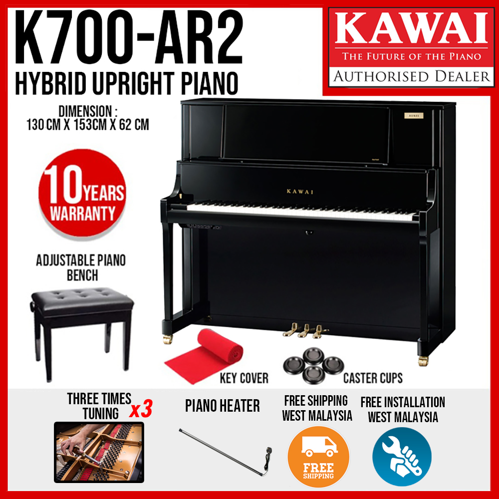 Kawai K700 AURES2 [Made In Japan] Hybrid Upright Piano - Ebony Polish | Music Bliss Malaysia