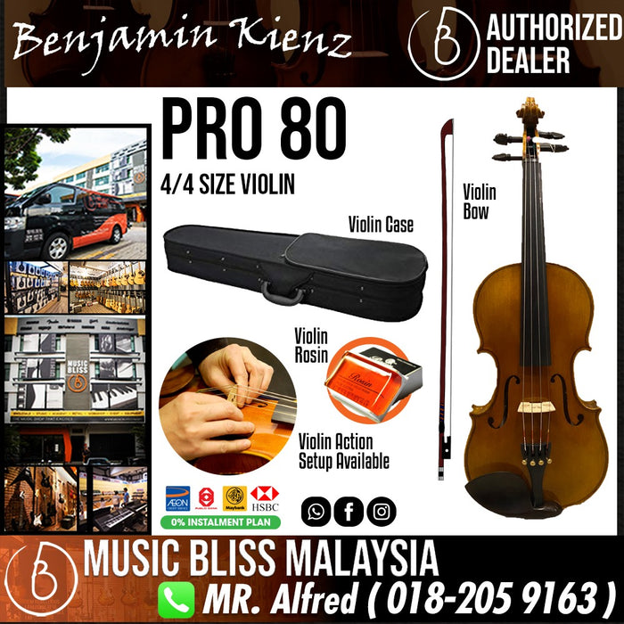 Benjamin Kienz Selection Professional 80 4/4 Size Violin with Case for ...