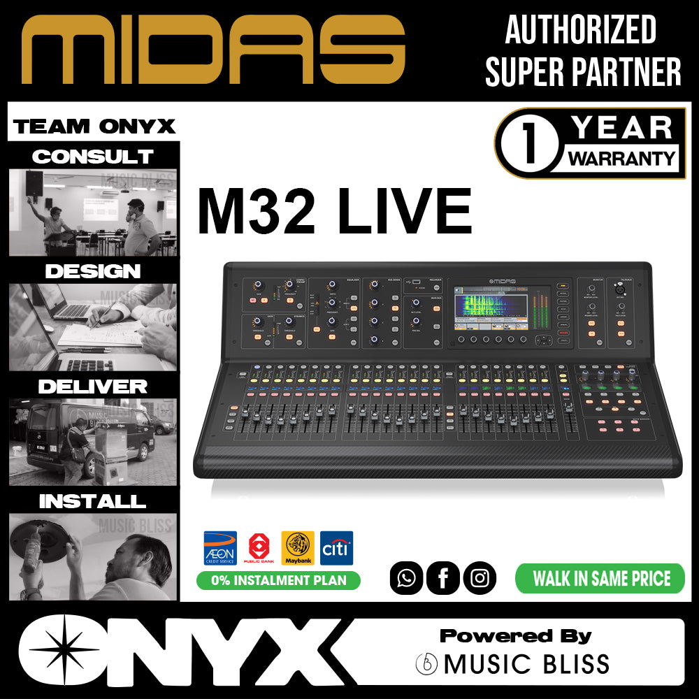 Midas M-32 LIVE Digital Console for Live and Studio with 32 Midas PRO ...