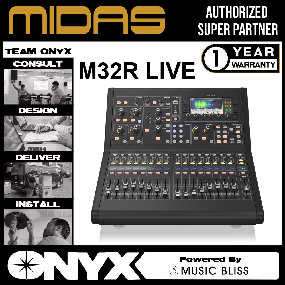 Midas M-32R LIVE Digital Console for Live and Studio with 16 Midas PRO ...