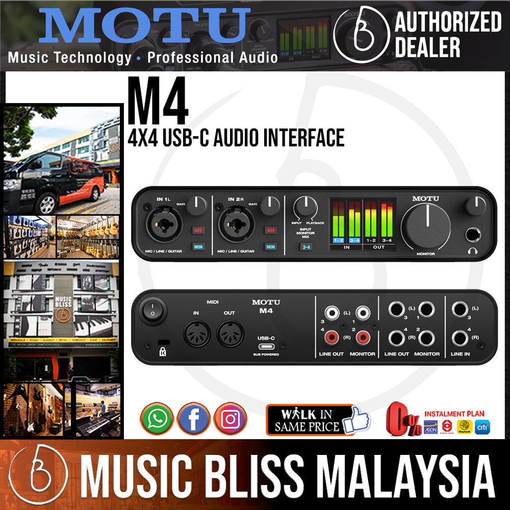 MOTU M4 4x4 USB-C Audio Interface | Music Bliss Malaysia