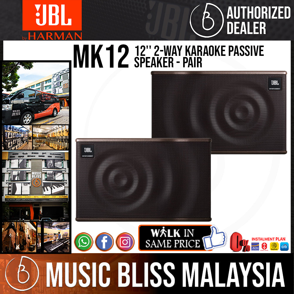 JBL MK12 12'' 2-Way Karaoke Passive Speaker - Pair (MK-12 / MK 12 ...