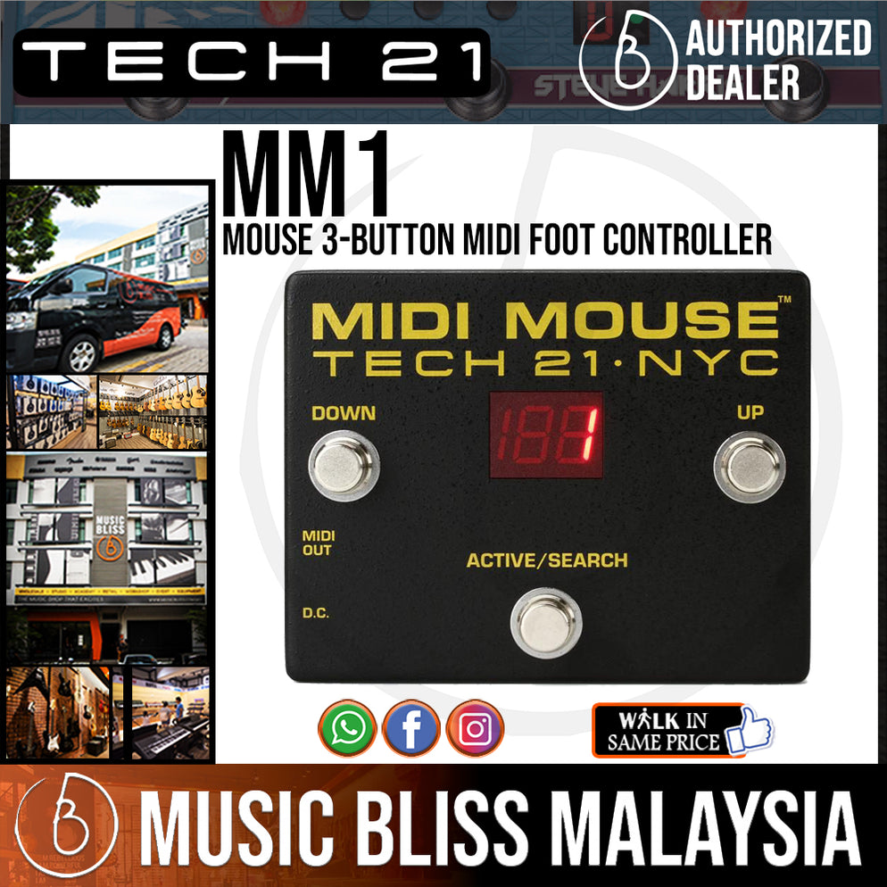 Tech 21 MIDI Mouse 3-button MIDI Foot Controller | Music Bliss Malaysia