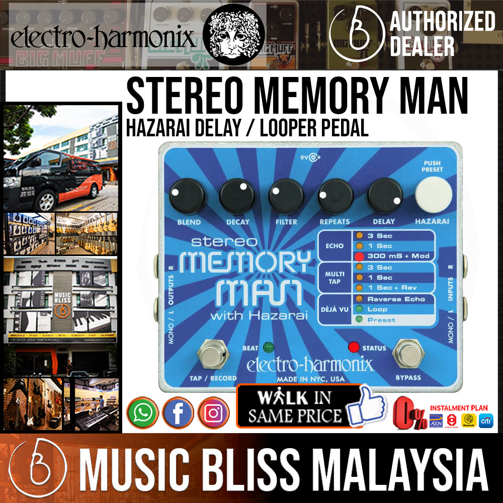 Electro Harmonix Stereo Memory Man with Hazarai Delay / Looper Pedal ...