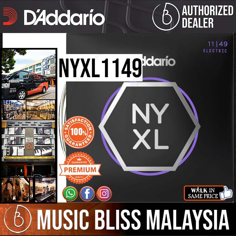 D'Addario NYXL1149 Nickel Wound Electric Strings -.011-.049 Medium ...