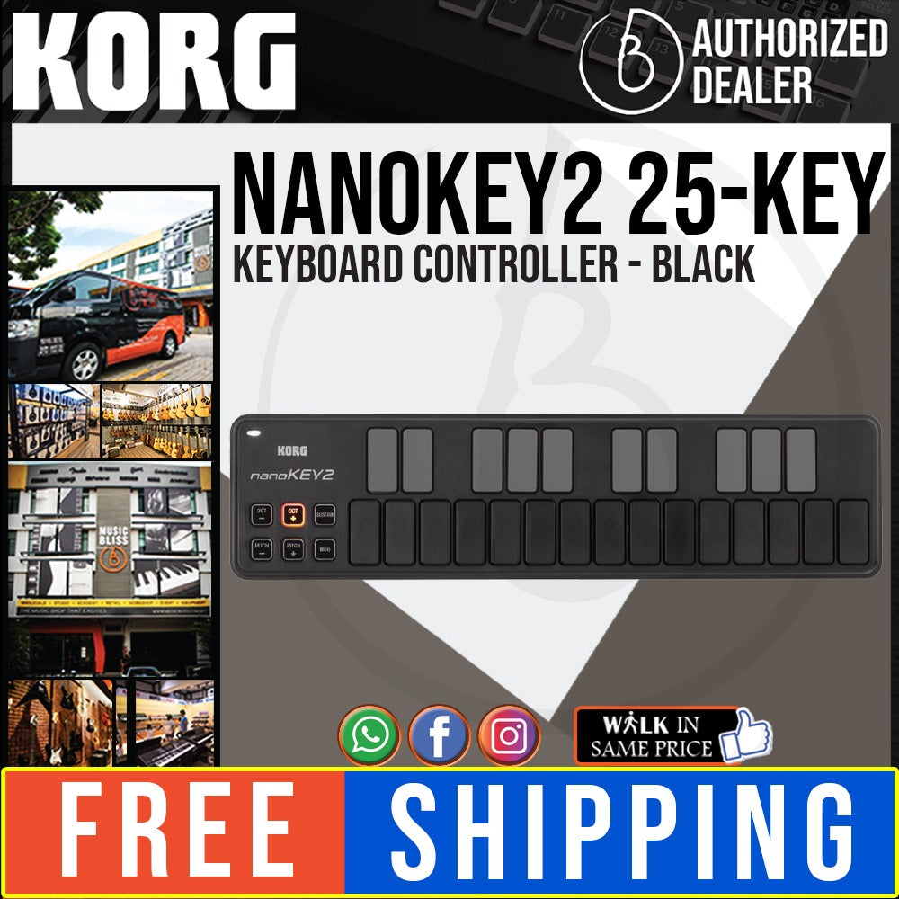 Korg nanoKEY2 SLIM-LINE USB Keyboard (Black) | Music Bliss Malaysia