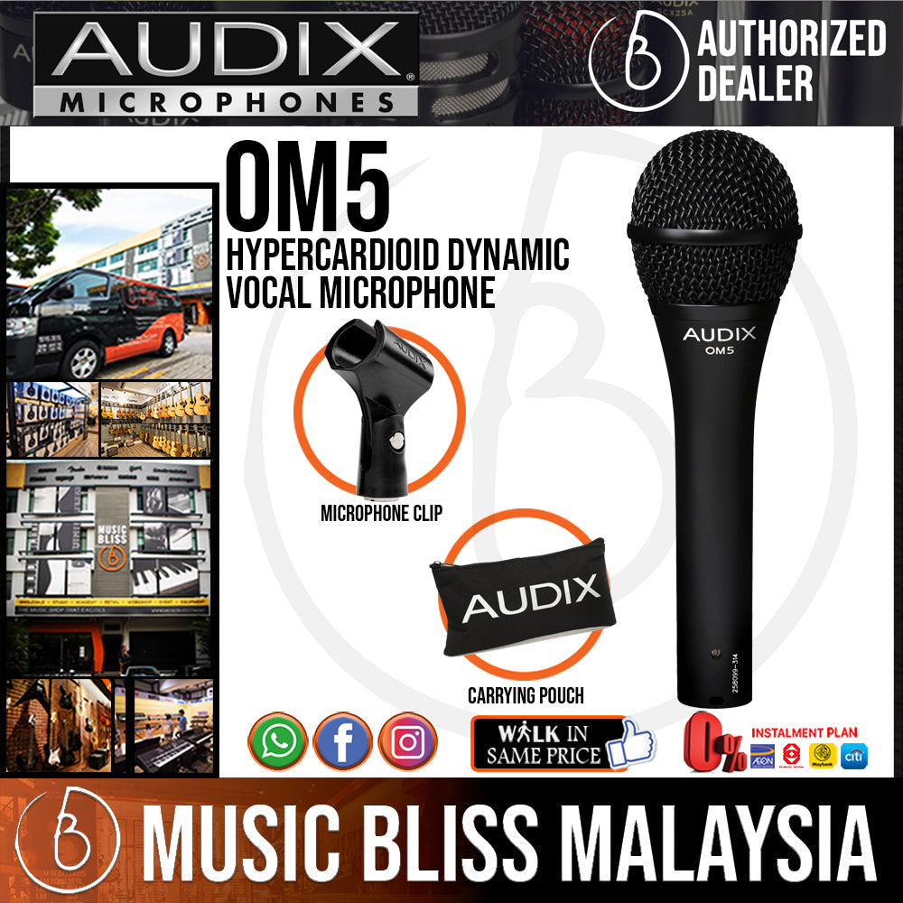 Audix OM5 Hypercardioid Dynamic Vocal Microphone (OM-5) | Music Bliss ...
