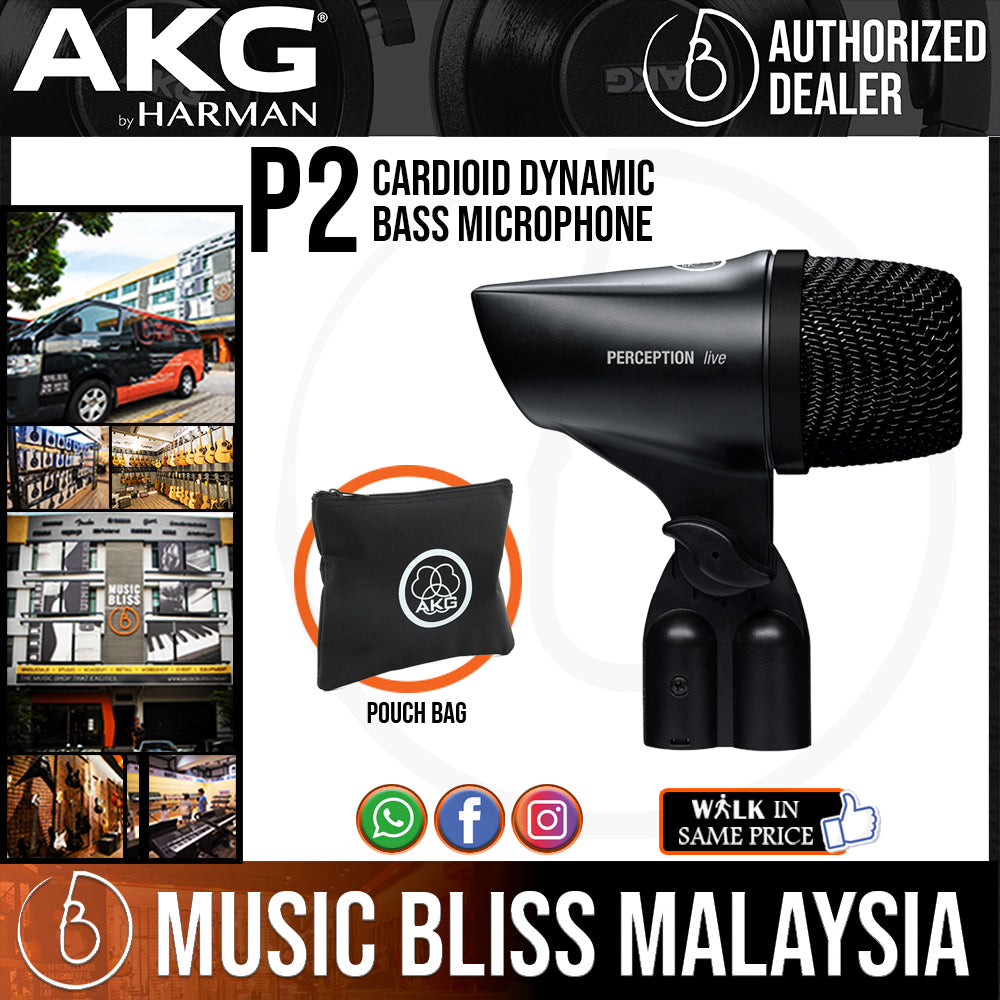 AKG P 2 Cardioid Dynamic Bass Microphone (P2) | Music Bliss Malaysia