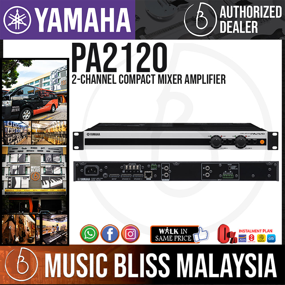 Yamaha PA2120 Lo-Z/Hi-Z Switchable 120W/200W Commercial Power Amplifier ...