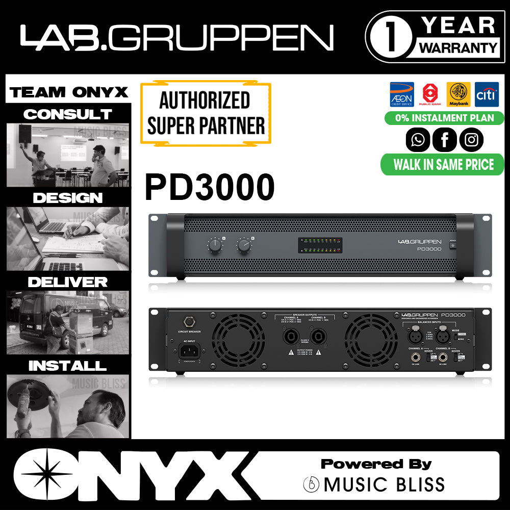 Lab Gruppen PD3000 3000W Two-Channel Amplifier with Precise Power ...