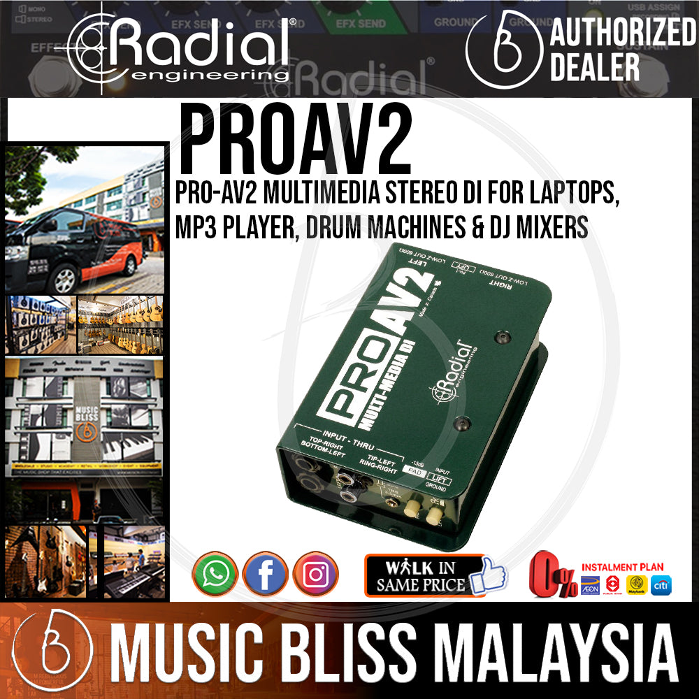 Radial Engineering Pro-AV2 Multimedia Stereo DI (Pro AV2 / ProAV2)| Music Bliss Malaysia