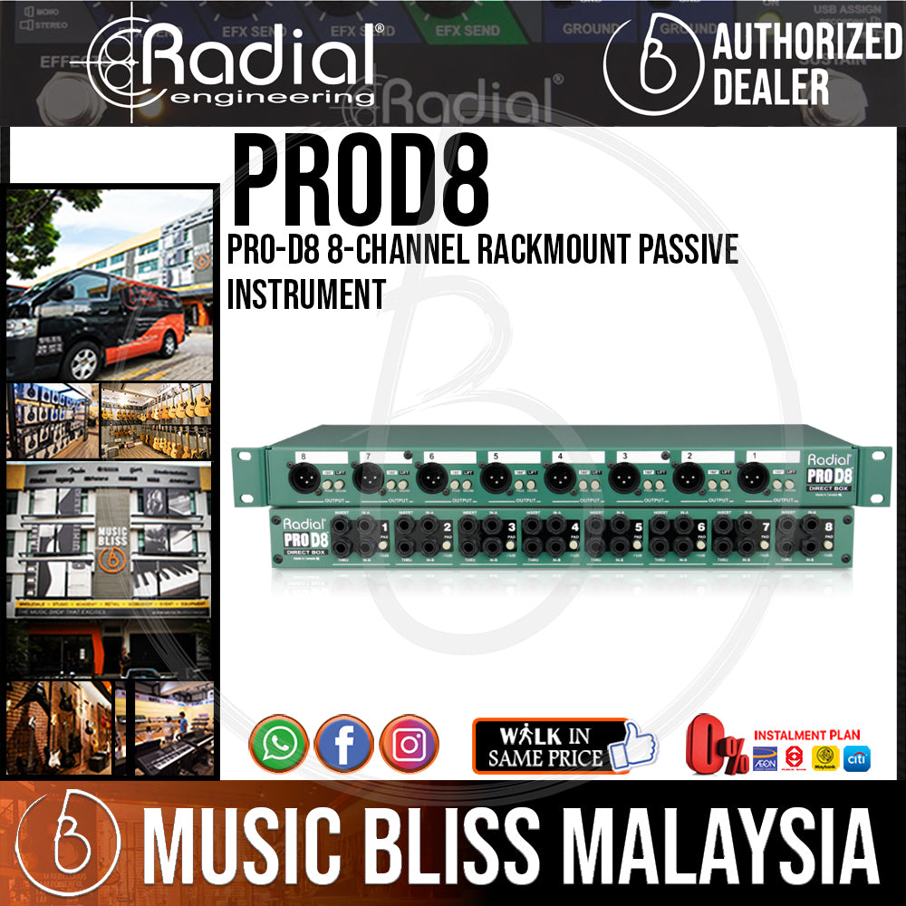 Radial Engineering Pro-D8 8-Channel Rackmount Passive Instrument (Pro ...