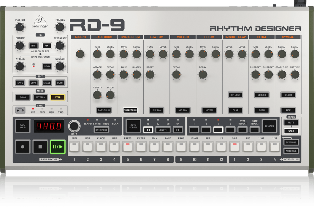 Behringer Rhythm Designer RD-9 Analog Drum Machine (RD9) | Music Bliss Malaysia