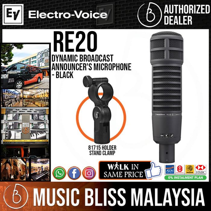 EV Electro-Voice RE20 Dynamic Broadcast Microphone with Variable-D ...