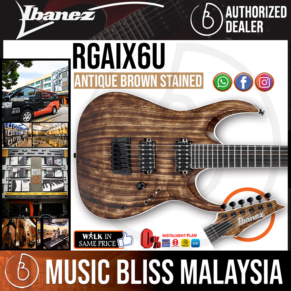 Ibanez RGA Iron Label RGAIX6U Electric Guitar - Antique Brown Stained ...