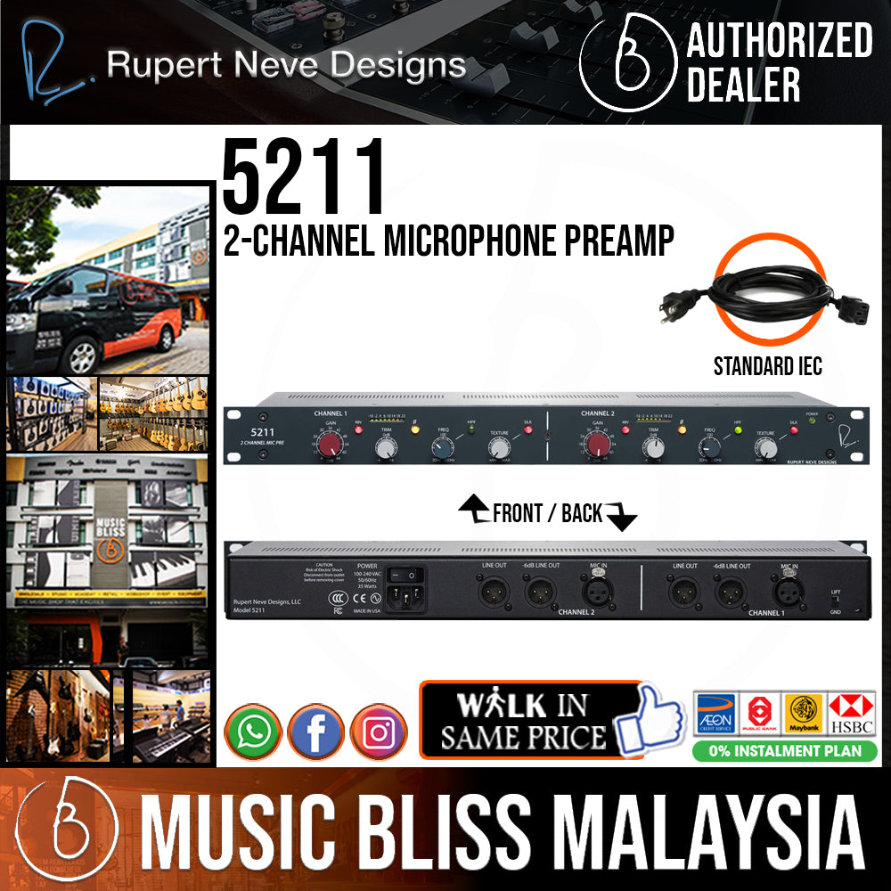 Rupert Neve Designs 5211 2-channel Microphone Preamp | Music Bliss Malaysia