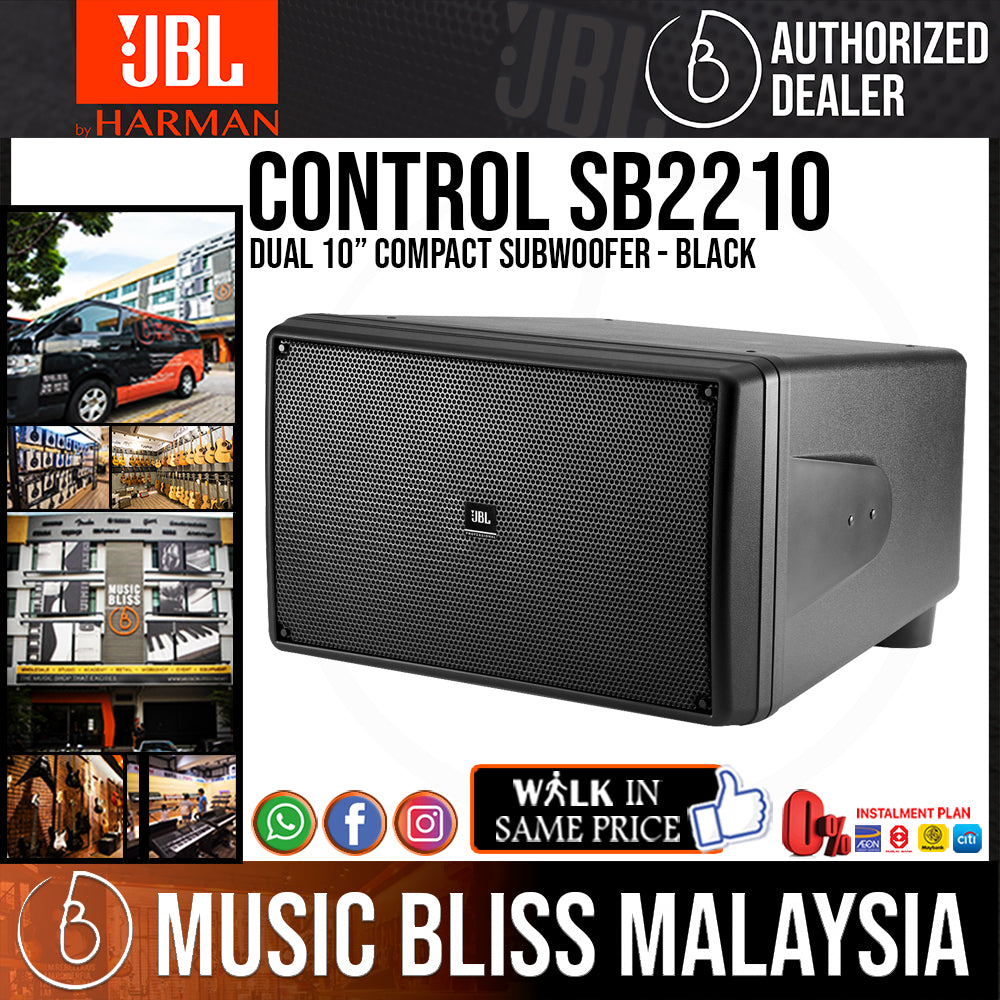 JBL Control SB2210 Dual 10” Compact Subwoofer - Black | Music Bliss Malaysia