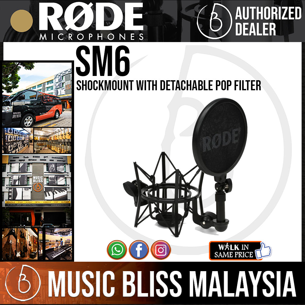 Rode SM6 Shockmount with Detachable Pop Filter (SM-6) | Music Bliss ...