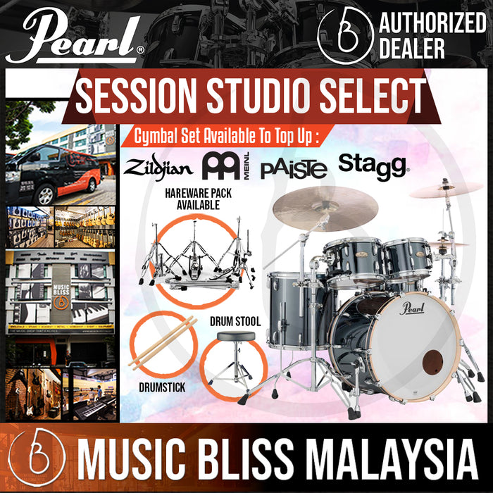 Pearl Session Studio Select 4-Piece Drum Set with Snare and Hardware ...