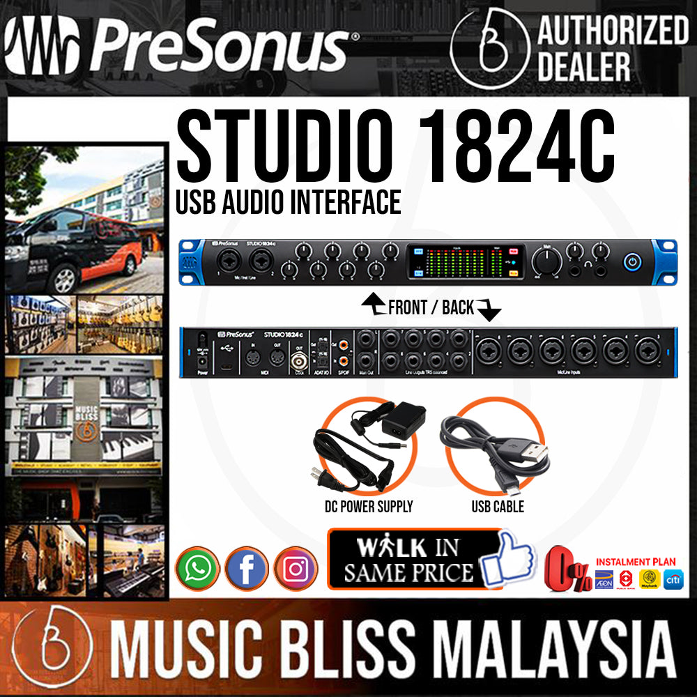 PreSonus Studio 1824c USB-C Audio Interface | Music Bliss Malaysia