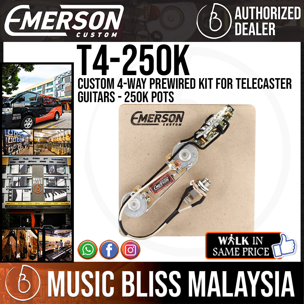 Emerson Custom 4-way Prewired Kit for Telecaster Guitars - 250k Pots ...