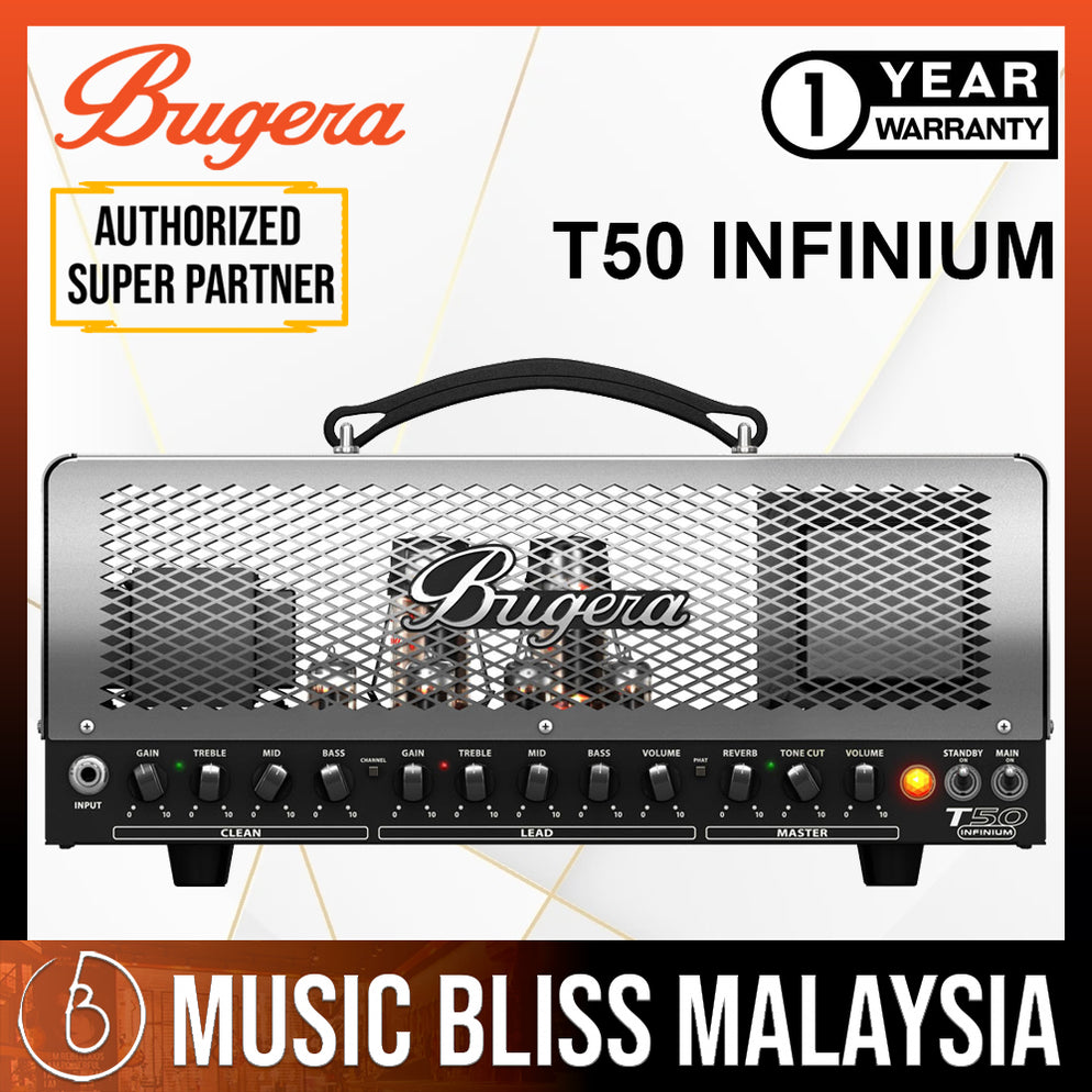 Bugera T50 Infinium 50-watt 2-channel Class-A Tube Head | Music Bliss ...