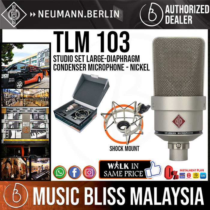 Neumann TLM 103 Studio Set Large-Diaphragm Condenser Microphone - Nickel | Music Bliss Malaysia