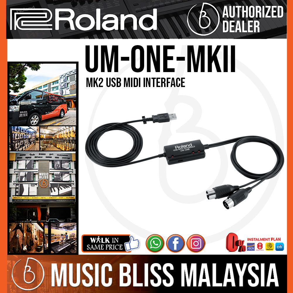 Roland UM-ONE MK2 USB Midi Interface | Music Bliss Malaysia