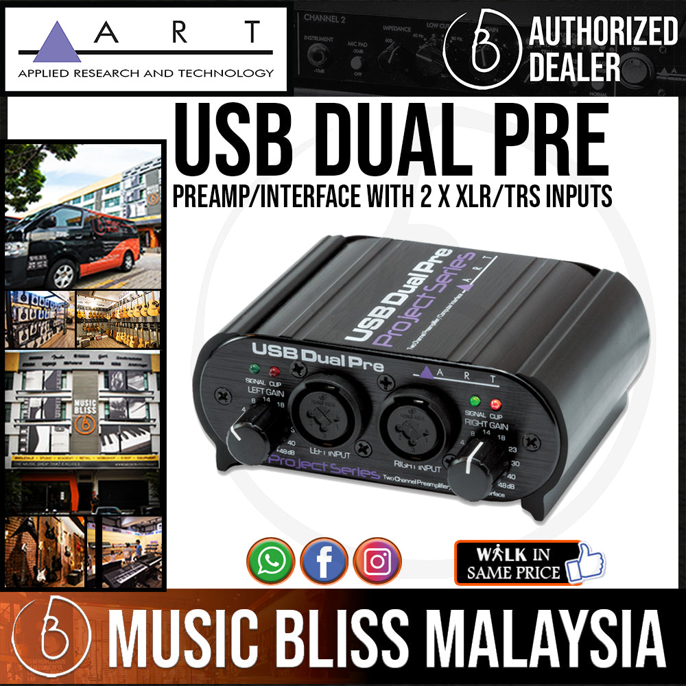 ART USB Dual Pre USB Preamp/Interface with 2 x XLR | Music Bliss Malaysia