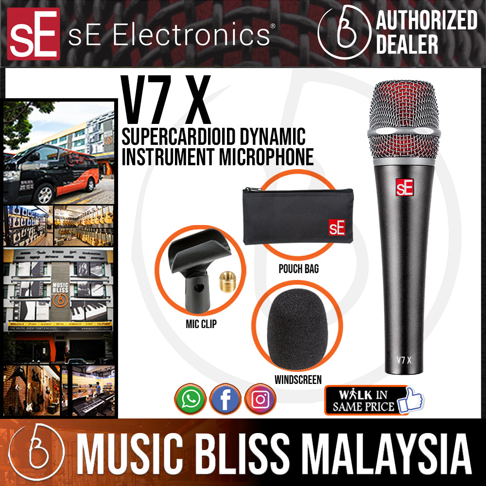 sE Electronics V7 X Supercardioid Dynamic Instrument Microphone (V7X) | Music Bliss Malaysia