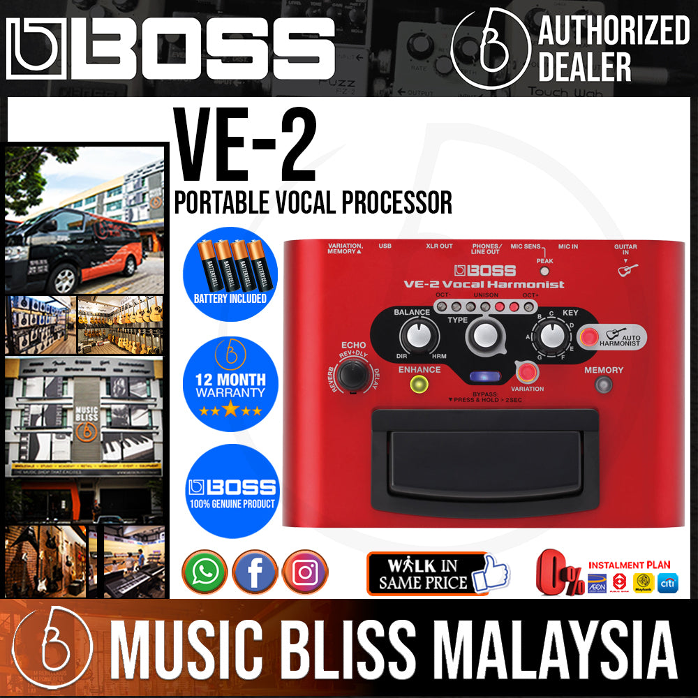 Boss VE-2 Portable Vocal Processor (VE2) | Music Bliss Malaysia